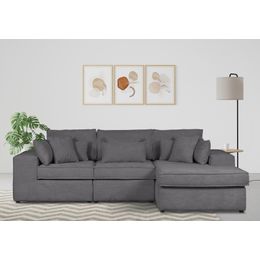 Ecksofa OTTO HOME "Enid L-Form", grau, B:360cm H:75cm, 100% Polyester, Sofas, Ecksofa, 3 Teile, bestehend aus Modulen, in vielen Bez&uuml;gen, auch in Breitcord