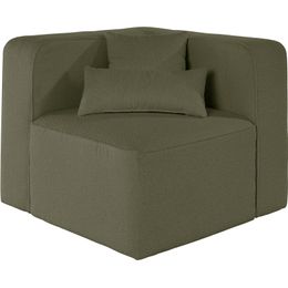 Sofa-Eckelement Home Affaire "Sundstrup", gr&uuml;n (oliv), B:93cm H:76,5cm T:93cm, 93% Polyester, 6% Acryl, 1% Baumwolle, Polsterelemente, Modulserie, individuelle Zusammenstellung