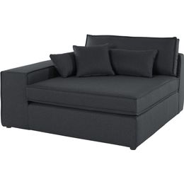 Sofaelement OTTO HOME "Enid", grau (anthrazit), B:128cm H:75cm T:130cm, Baumwollmix (60% Baumwolle/40% Leinen);Struktur fein (100% Polyester);Samtoptik (100% Polyester);Samtvelours (100% Polyester);Struktur (100% Polyester);Struktur recycelt (100% recyceltes Polyester), Polsterelemente, als Teil eines Modulsofas, fester Sitzkomfort
