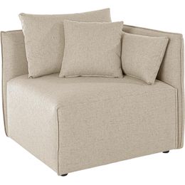 Sofa-Eckelement OTTO HOME "N&ouml;re", beige (natur), B:90cm H:74cm T:90cm, Samtoptik (100% Polyester);Struktur (100% Polypropylene);Luxus-Microfaser Lederoptik (100% Polyester);Struktur fein (100% Polyester);Webstoff (100% Polyester);Baumwoll-/Leinenmix (60% Baumwoll, 40% Leinen), Polsterelemente, Modul - zum Zusammenstellen; in vielen Bezugsqualit&auml;ten und Farben