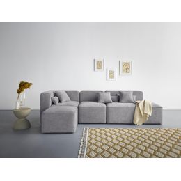 Ecksofa Home Affaire "Sundstrup L-Form", grau, B:303cm H:76,5cm T:93cm, 100% Polyester, Sofas, Ecksofa, Modulserie, individuelle Zusammenstellung