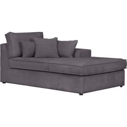 Ottomane OTTO HOME "Florid", grau, B:100cm H:75cm T:162cm, Baumwollmix (60% Baumwolle/40% Leinen);Struktur fein (100% Polyester);Samtoptik (100% Polyester), Sofas, Ottomane, einzeln stellbar oder als Teil eines Modulsofas, auch in Cord
