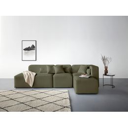 Ecksofa Home Affaire "Sundstrup L-Form", gr&uuml;n, B:303cm H:76,5cm T:93cm, 93% Polyester, 6% Acryl, 1% Baumwolle, Sofas, Ecksofa, Modulserie, individuelle Zusammenstellung
