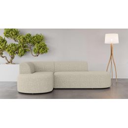 Ecksofa OTTO HOME "Ecksofa Tvinne mit Ottomane links oder rechts bestellbar", beige, B:260cm H:73cm T:170cm, 100% Polyester, Sofas, Ecksofa, L-Form, mit Wellenunterfederung, BxTxH 260x170x73 cm