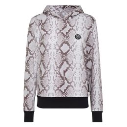 Kapuzensweatjacke Plein Sport "Python", Mädchen, Gr. XS, 10, grau, Obermaterial: 88% Baumwolle, 12% Polyester, Sweatjacken Zip-Hoodie