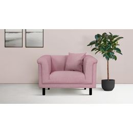 Sessel Home Affaire "AGNIA B/T/H: 100/85/71 cm", rosa, B:100cm H:71,5cm T:85cm, 100% Polyester, Sessel, incl. Zierkissen, auch in Cord und Bouclé