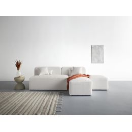 Ecksofa Home Affaire "Sundstrup L-Form", beige (natur), B:220cm H:76,5cm T:153cm, 93% Polyester, 6% Acryl, 1% Baumwolle, Sofas, Ecksofa, Modulserie, individuelle Zusammenstellung