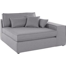 Sofaelement OTTO HOME "Enid", grau (hellgrau), B:128cm H:75cm T:130cm, Baumwollmix (60% Baumwolle/40% Leinen);Struktur fein (100% Polyester);Samtoptik (100% Polyester);Samtvelours (100% Polyester);Struktur (100% Polyester);Struktur recycelt (100% recyceltes Polyester), Polsterelemente, als Teil eines Modulsofas, fester Sitzkomfort