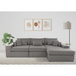 Ecksofa OTTO HOME "Enid L-Form", beige (natur), B:360cm H:75cm T:190cm, Baumwollmix (60% Baumwolle/40% Leinen);Struktur fein (100% Polyester);Samtoptik (100% Polyester);Samtvelours (100% Polyester);Struktur (100% Polyester);Struktur recycelt (100% recyceltes Polyester), Sofas, Ecksofa, 3 Teile, bestehend aus Modulen, in vielen Bez&uuml;gen, auch in Breitcord