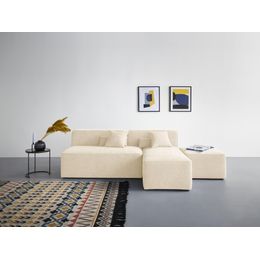 Ecksofa Home Affaire "Sundstrup L-Form", beige, B:220cm H:76,5cm T:153cm, 100% Polyester, Sofas, Ecksofa, Modulserie, individuelle Zusammenstellung