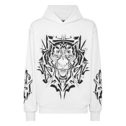 Sweatshirt Plein Sport "Thunder Tiger", Jungen, Gr. XL, weiß (01, weiß), Obermaterial: 88% Baumwolle, 12% Polyester, Sweatshirts