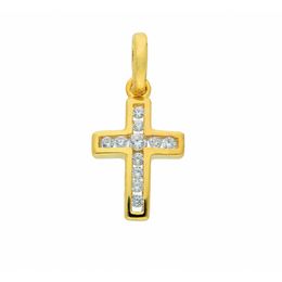 Adelia´s Kettenanhänger ADELIA´S "Damen Gold Schmuck 333 Gold Kreuz Anhänger mit Zirkonia", gold, Schmuckanhänger, Damen, mit Zirkonia, Gold, mit Zirkonia Goldschmuck für Damen & Herren