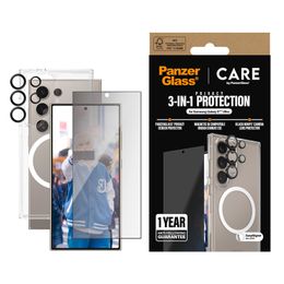 CARE BY PANZERGLASS Displayschutzglas "3-in-1 Privacy Protection Set", transparent, B:11cm H:2,5cm T:19,5mm, Displayfolien, Blickschutz, Schutzfolie, Bildschirmschutz, kratz- & stoßfest