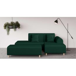 Ecksofa OTTO HOME "Suyala", gr&uuml;n, B:258cm H:85cm T:168cm, 100% Polyester, Sofas, Ecksofa, L-Form mit Hocker