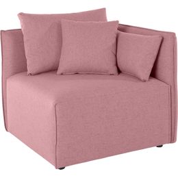 Sofa-Eckelement OTTO HOME "N&ouml;re", rosa (ros&eacute;), B:90cm H:74cm T:90cm, Samtoptik (100% Polyester);Struktur (100% Polypropylene);Luxus-Microfaser Lederoptik (100% Polyester);Struktur fein (100% Polyester);Webstoff (100% Polyester);Baumwoll-/Leinenmix (60% Baumwoll, 40% Leinen), Polsterelemente, Modul - zum Zusammenstellen; in vielen Bezugsqualit&auml;ten und Farben