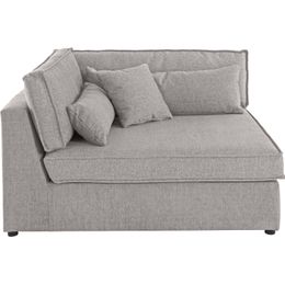 Sofa-Eckelement OTTO HOME "Enid", grau (hellgrau), B:130cm H:75cm, Baumwollmix (60% Baumwolle/40% Leinen);Struktur fein (100% Polyester);Samtoptik (100% Polyester);Samtvelours (100% Polyester);Struktur (100% Polyester);Struktur recycelt (100% recyceltes Polyester), Polsterelemente, Teil eines Modulsofas, fester Sitzkomfort, auch in Breitcord