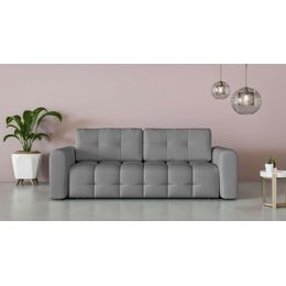 3-Sitzer OTTO HOME "Manilla, wahlweise mit Bettfunktion, B/T/H 265/117/91 cm", grau (dunkelgrau), B:244cm H:91cm T:117cm, 100% Polyester, Sofas, mit Wellenunterfederung, in verschiedenen Materialien und Farben