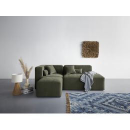Ecksofa Home Affaire "Sundstrup L-Form", gr&uuml;n, B:233cm H:76,5cm T:93cm, 100% Polyester, Sofas, Ecksofa, Modulserie, individuelle Zusammenstellung