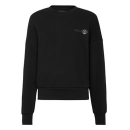Sweatshirt Plein Sport "Basic", Mädchen, Gr. M, schwarz (02, schwarz), Obermaterial: 88% Baumwolle, 12% Polyester, Sweatshirts
