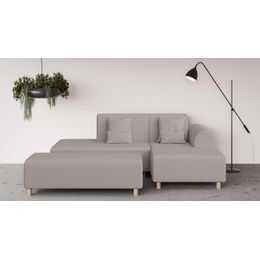 Ecksofa OTTO HOME "Suyala", grau (taupe), B:258cm H:85cm T:168cm, 100% Polyester, Sofas, Ecksofa, L-Form mit Hocker