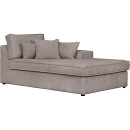 Ottomane OTTO HOME "Enid", grau (taupe), B:130cm H:75cm, 100% Polyester, Sofas, Ottomane, einzeln stellbar oder als Teil eines Modulsofas, fester Sitzkomfort