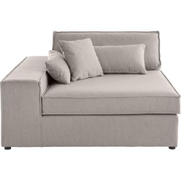 Sofaelement OTTO HOME "Enid", beige, B:128cm H:75cm, Baumwollmix (60% Baumwolle/40% Leinen);Struktur fein (100% Polyester);Samtoptik (100% Polyester);Samtvelours (100% Polyester);Struktur (100% Polyester);Struktur recycelt (100% recyceltes Polyester), Polsterelemente, als Teil eines Modulsofas, fester Sitzkomfort