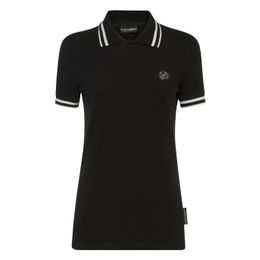 Poloshirt Plein Sport "Poloshirt Ss", Damen, Gr. S, schwarz (02, schwarz), Obermaterial: 100% Baumwolle, Shirts