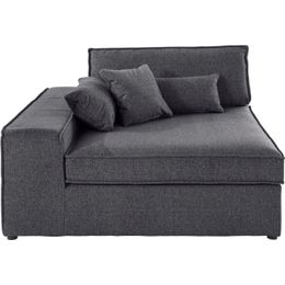 Sofaelement OTTO HOME "Enid", schwarz, B:128cm H:75cm, Baumwollmix (60% Baumwolle/40% Leinen);Struktur fein (100% Polyester);Samtoptik (100% Polyester);Samtvelours (100% Polyester);Struktur (100% Polyester);Struktur recycelt (100% recyceltes Polyester), Polsterelemente, als Teil eines Modulsofas, fester Sitzkomfort