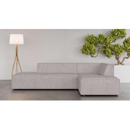 Ecksofa OTTO HOME "Ecksofa Cavan mit Ottomane links oder rechts bestellbar", grau (hellgrau), B:270cm H:72cm T:180cm, 100% Polyester, Sofas, Ecksofa, L-Form mit Wellenunterfederung, Ma&szlig;e B/T/H: 270/180/72 cm
