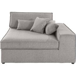 Sofaelement OTTO HOME "Enid", grau (hellgrau), B:128cm H:75cm, Baumwollmix (60% Baumwolle/40% Leinen);Struktur fein (100% Polyester);Samtoptik (100% Polyester);Samtvelours (100% Polyester);Struktur (100% Polyester);Struktur recycelt (100% recyceltes Polyester), Polsterelemente, als Teil eines Modulsofas, fester Sitzkomfort