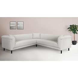 Ecksofa Home Affaire "AGNIA L-Form B/T/H: 244/244/71 cm", beige (creme), B:244cm H:71,5cm T:244cm, 100% Polyester, Sofas, Ecksofa, incl. Zierkissen, gleichschenklig, auch in Cord