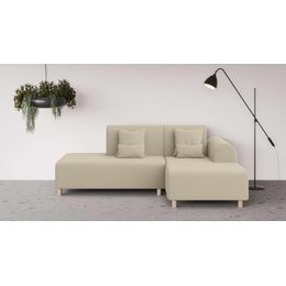 Ecksofa OTTO HOME "Suyala", grau (taupe), B:258cm H:85cm T:168cm, 100% Polyester, Sofas, Ecksofa, L-Form mit Hocker