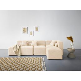 Ecksofa Home Affaire "Sundstrup L-Form", beige, B:303cm H:76,5cm T:93cm, 100% Polyester, Sofas, Ecksofa, Modulserie, individuelle Zusammenstellung