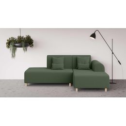 Ecksofa OTTO HOME "Suyala", gr&uuml;n, B:258cm H:85cm T:168cm, 100% Polyester, Sofas, Ecksofa, L-Form mit Hocker
