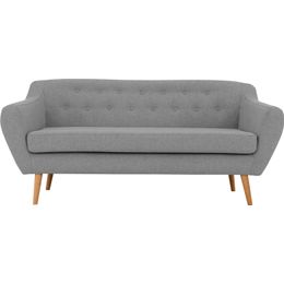 3-Sitzer Home Affaire "Renne", grau, B:178cm H:78cm T:73cm, Webstoff, Sofas, mit Heftung im R&uuml;cken im skandinavischem Stil