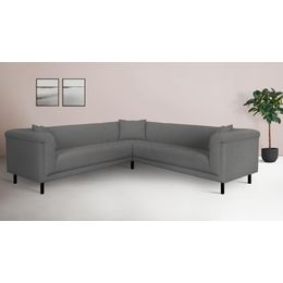 Ecksofa Home Affaire "AGNIA L-Form B/T/H: 244/244/71 cm", grau, B:244cm H:71,5cm T:244cm, 100% Polyester, Sofas, Ecksofa, incl. Zierkissen, gleichschenklig, auch in Cord