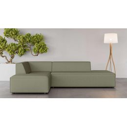 Ecksofa OTTO HOME "Ecksofa Cavan mit Ottomane links oder rechts bestellbar", gr&uuml;n, B:270cm H:72cm T:180cm, 100% Polyester, Sofas, Ecksofa, L-Form mit Wellenunterfederung, Ma&szlig;e B/T/H: 270/180/72 cm