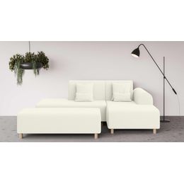 Ecksofa OTTO HOME "Suyala", beige (creme), B:258cm H:85cm T:168cm, 100% Polyester, Sofas, Ecksofa, L-Form mit Hocker