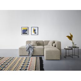 Ecksofa Home Affaire "Sundstrup L-Form", grau (taupe), B:233cm H:76,5cm T:93cm, 100% Polyester, Sofas, Ecksofa, Modulserie, individuelle Zusammenstellung