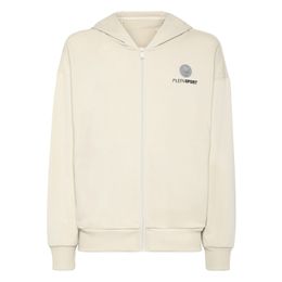 Kapuzensweatjacke Plein Sport "Scratch", Jungen, Gr. XS, 10, grau, Obermaterial: 87% Baumwolle, 13% Polyester, Sweatjacken Zip-Hoodie