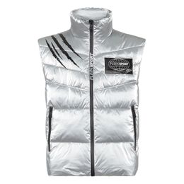 Kurzweste Plein Sport "Weste", Herren, Gr. XL, 70, silber, Obermaterial: 100% Nylon; Futter: 100% Polyester; Füllung: 100% Polyester, Westen