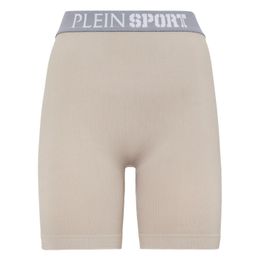 Shorts Plein Sport "Logo", Damen, Gr. L, US-Gr&ouml;&szlig;en, grau (72, schwarzgrau), Obermaterial: 94% Polyamid, 6% Elasthan, Hosen Shorts