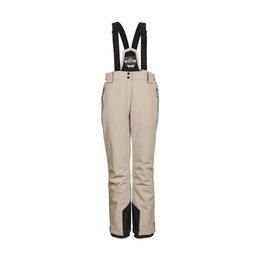 Skihose Killtec "KSW 249 WMN SKI PNTS", Damen, Gr. 38, Normalgrößen, beige (helltaupe), Obermaterial: 100% Polyester;Futter: 100% Polyester;Füllung: 100% Polyester, Hosen Skihose, Wind- und wasserdicht, verstellbare Träger, PFAs-frei imprägniert