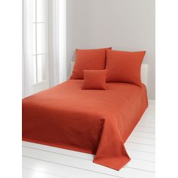 Tagesdecke Gr. 3, orange (terracotta), B:240cm L:210cm, 100% Baumwolle, Tagesdecken
