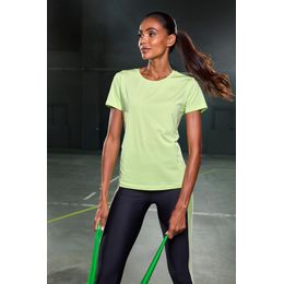 active by Lascana LASCANA ACTIVE Damen T-Shirtgrün, Gr. XS, Mesh, unifarben, Obermaterial: 90% Polyester, 10% Elasthan, Shirts