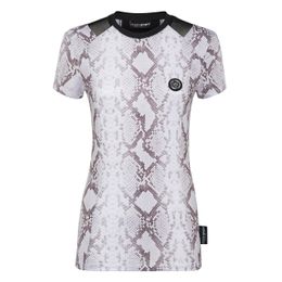 T-Shirt Plein Sport "Python", Damen, Gr. XS, grau (10, grau), Obermaterial: 95% Polyester, 5% Elasthan, Shirts T-Shirt