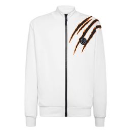 Yoga-Sweatjacke Plein Sport "Scratch", Jungen, Gr. L, wei&szlig; (01, wei&szlig;), Obermaterial: 88% Baumwolle, 12% Polyester, Sweatjacken