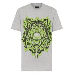 T-Shirt Plein Sport "Thunder Tiger", Jungen, Gr. M, grau (10, grau), Obermaterial: 100% Baumwolle, Shirts