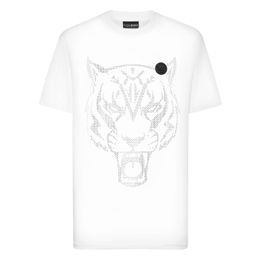 T-Shirt Plein Sport "Tiger", Jungen, Gr. 4XL, 0170, weiß, silber, Obermaterial: 100% Baumwolle, Shirts