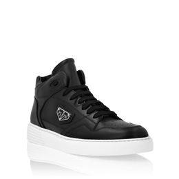 Sneaker Philipp Plein "Mid-Top Turnschuhe", Damen, Gr. 37, Normalschaft, 02, schwarz, Schuhe Sneaker